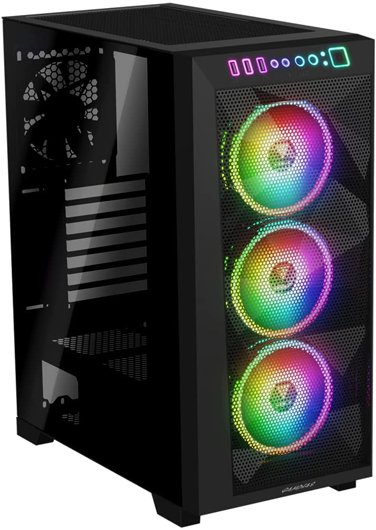 Gabinete Gamer Gamdias Athena M1 Elite Atx Con Ventana Rgb Negro