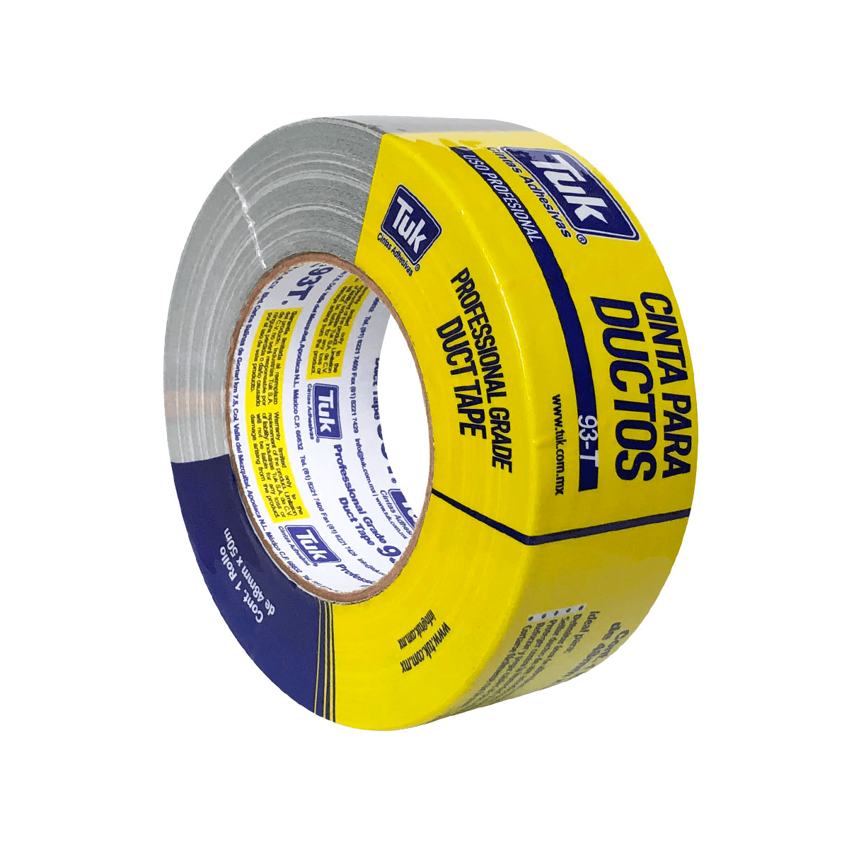 TUK - Cinta Tuk Adhesiva 93T 48X50 Ductos Color Gris Plata Pza